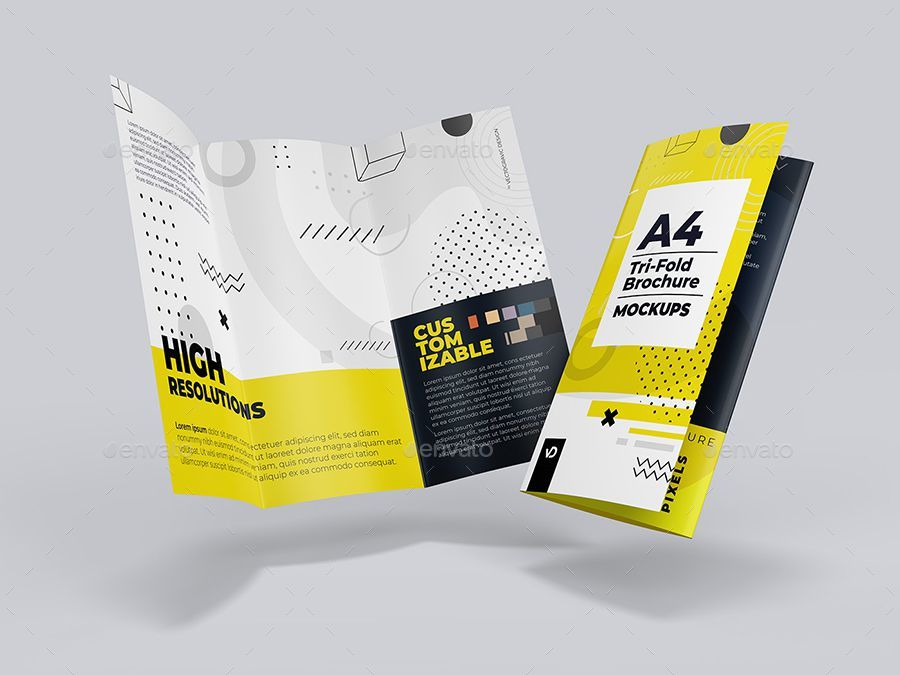 A4 Trifold Brochure Mockups, Graphics | GraphicRiver