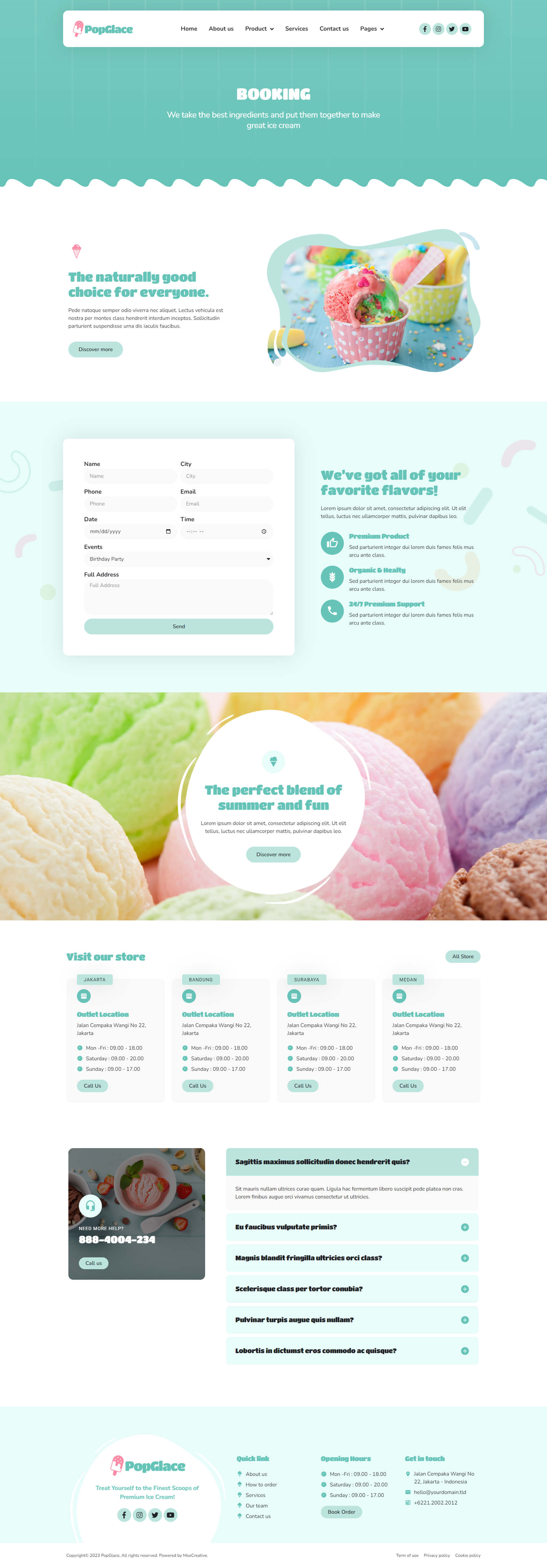 PopGlace - Ice Cream Shop Elementor Template Kit by moxcreative ...
