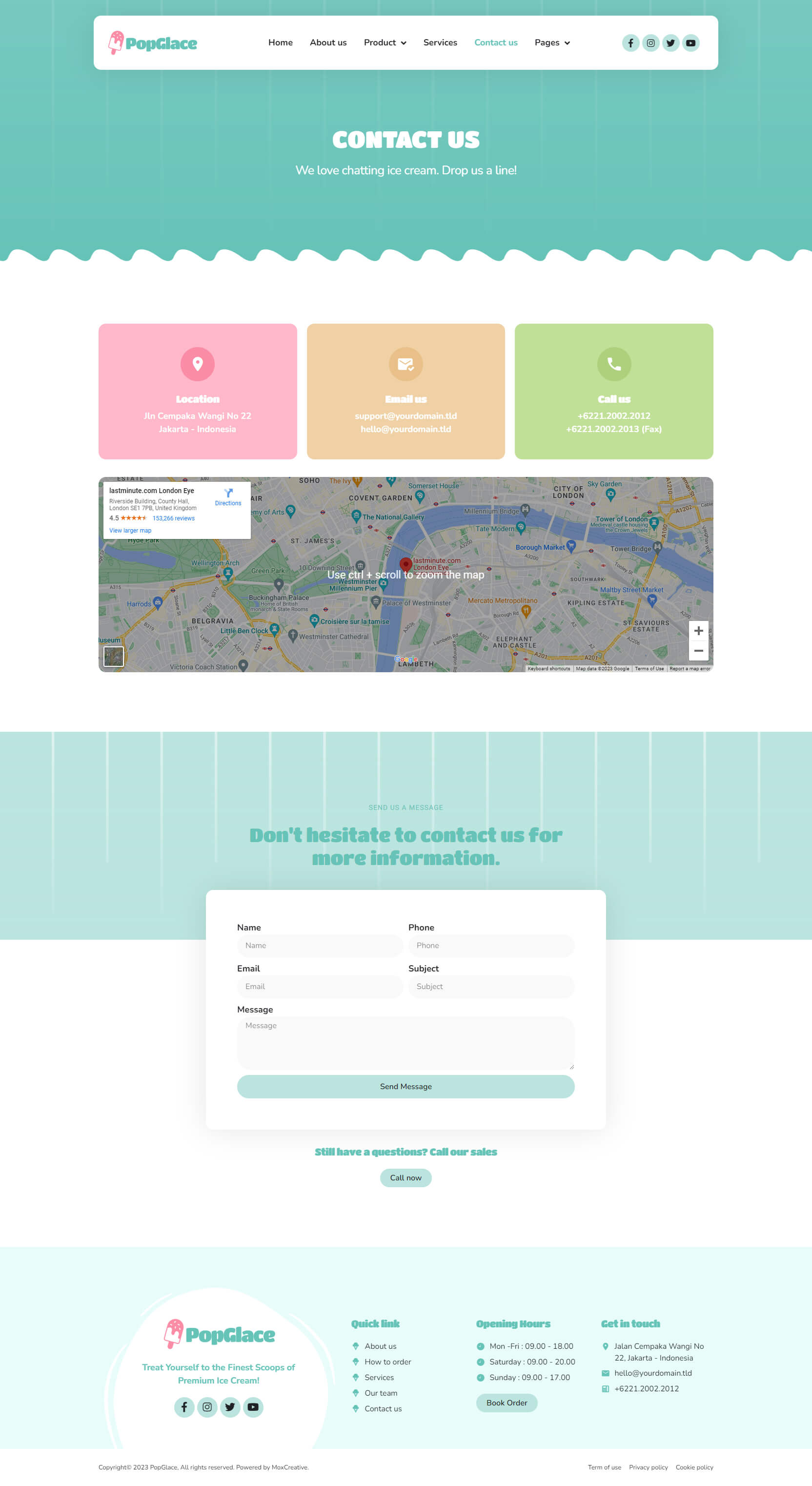 PopGlace - Ice Cream Shop Elementor Template Kit by moxcreative ...