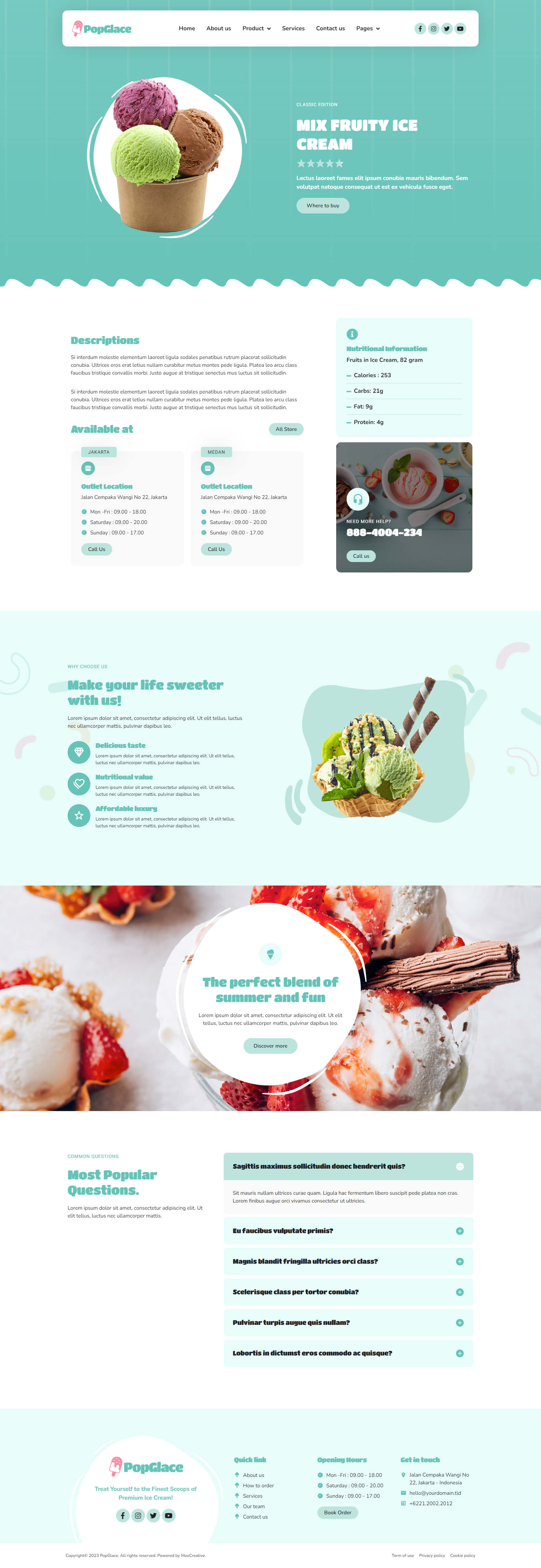 PopGlace - Ice Cream Shop Elementor Template Kit by moxcreative ...