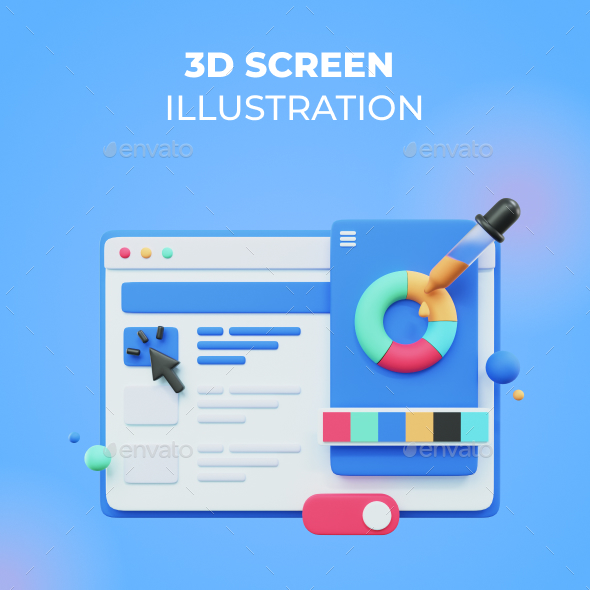 3D Illustration Web UI Design, Graphics | GraphicRiver