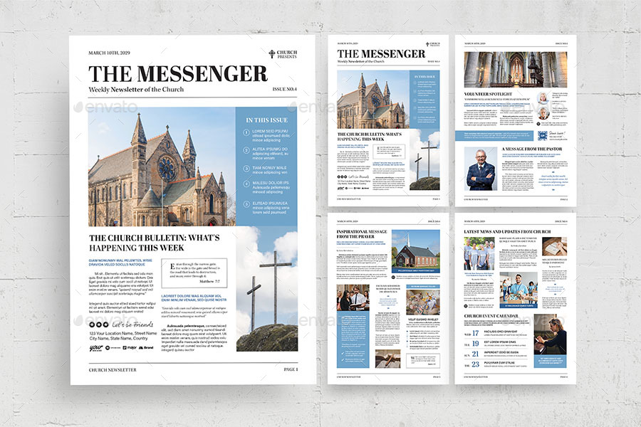 Church Newsletter Template, Print Templates | GraphicRiver
