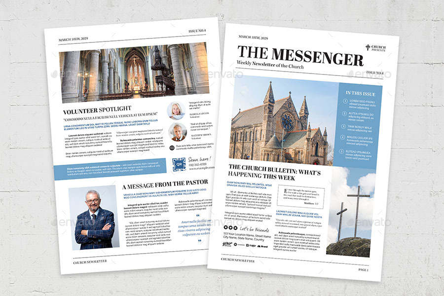 Church Newsletter Template, Print Templates | GraphicRiver