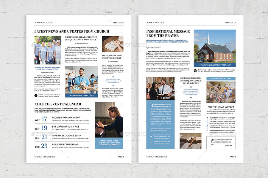 Church Newsletter Template, Print Templates | GraphicRiver