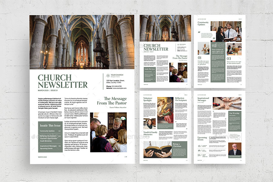 Church Newsletter Template, Print Templates | GraphicRiver