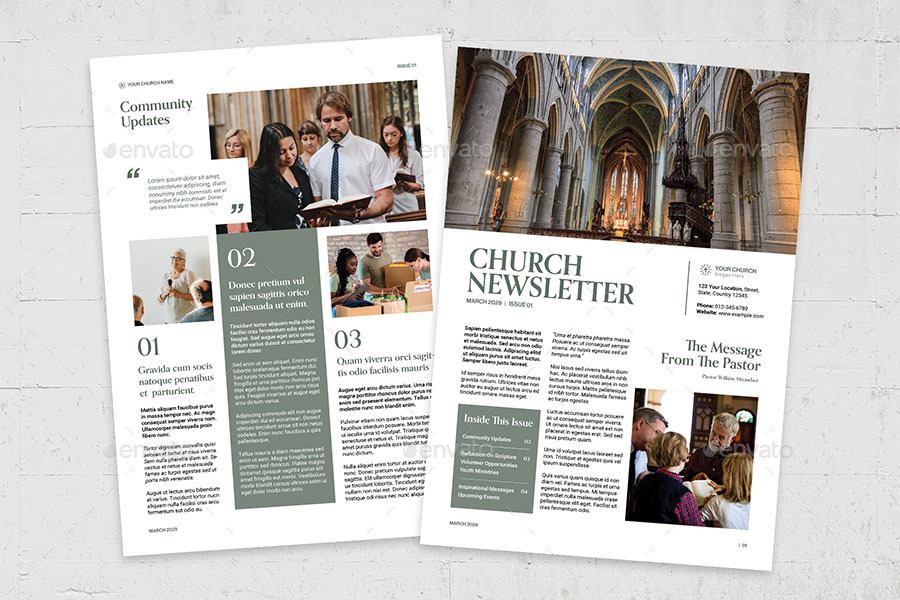 Church Newsletter Template, Print Templates | GraphicRiver