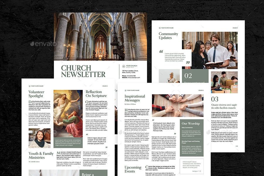 Church Newsletter Template, Print Templates | GraphicRiver