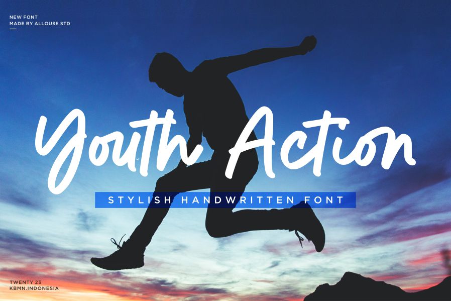 Youth Action A Stylish Handwritten Font, Fonts | GraphicRiver