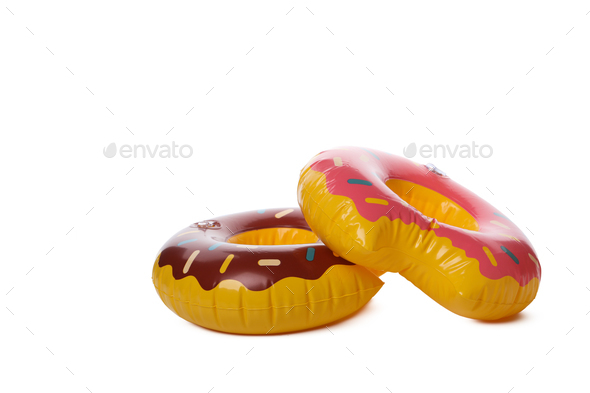 Rubber ring donuts isolated on white background Stock Photo by ...