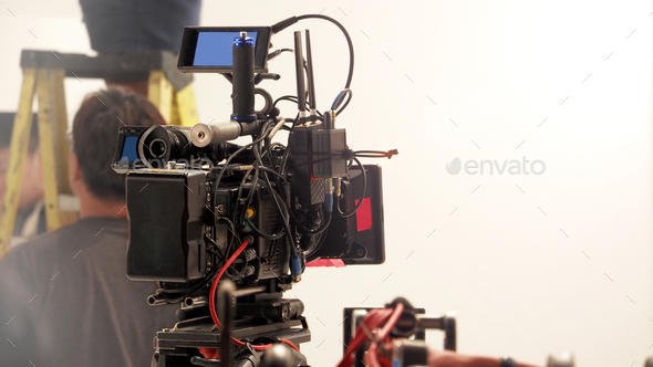 Behind the 4k high defination video camera Stock Photo by gnepphoto