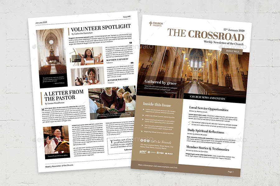 Church Newsletter Template, Print Templates | GraphicRiver