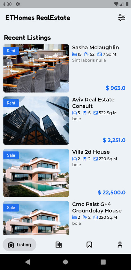 Et Homes - Complete Real Estate Flutter Mobile App by YOHA-TECH ...