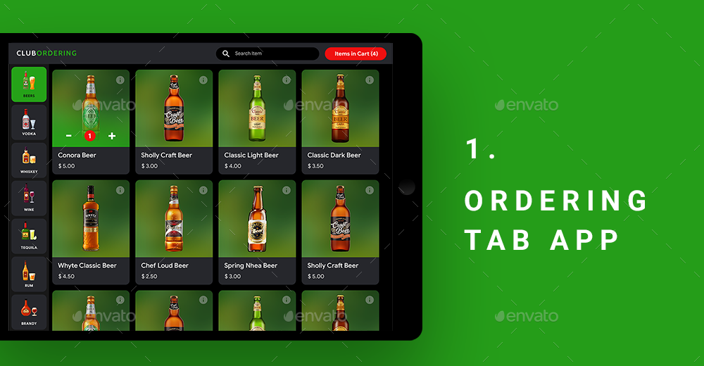 3 App UI | Club Bar POS System Software | Bar Kitchen App UI| Club Menu ...