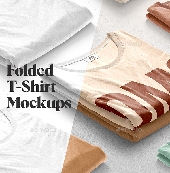 Folded T-Shirt Mockups, Graphics | GraphicRiver