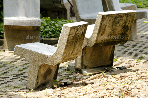 Old stone chair in the park. Stock Photo by puripatt | PhotoDune