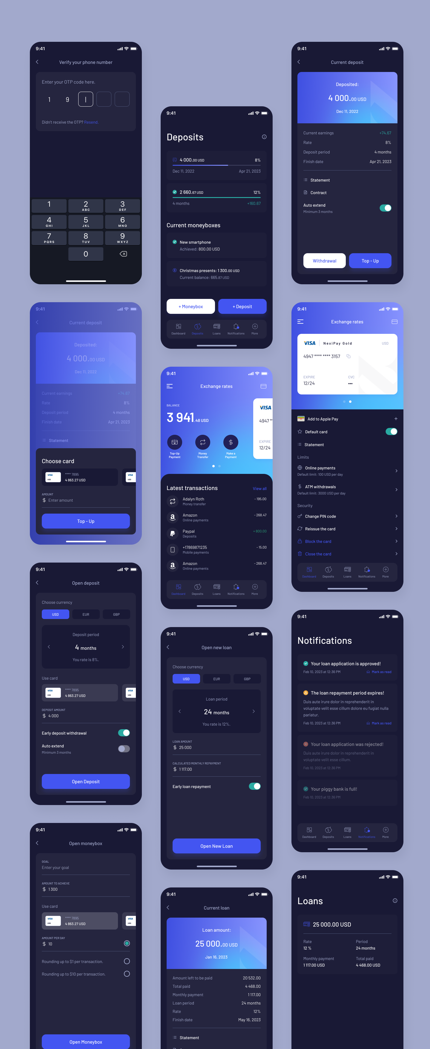 Nexipay - Banking Mobile App Figma UI Template by PixelWhiz | ThemeForest