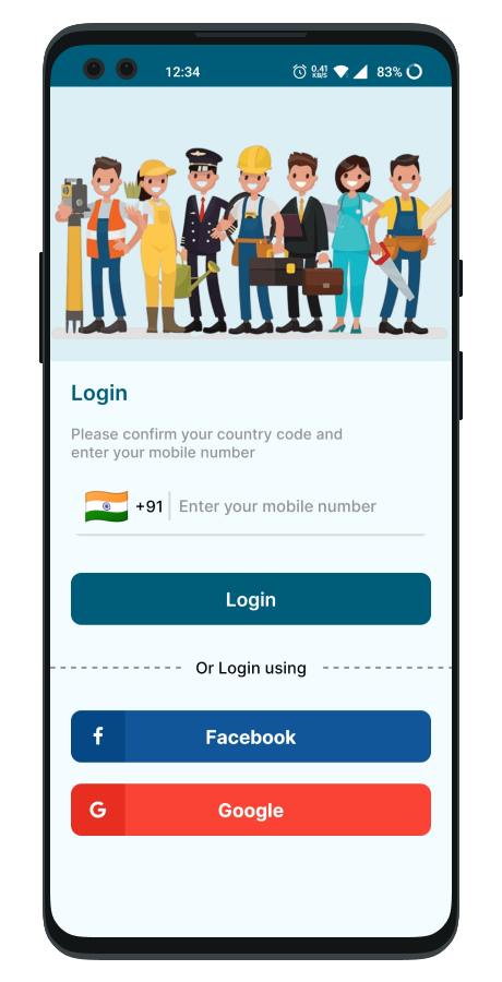 Home Service Finder App Template in React Native | HelpingHand | Multi ...