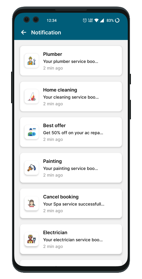 Home Service Finder App Template in React Native | HelpingHand | Multi ...