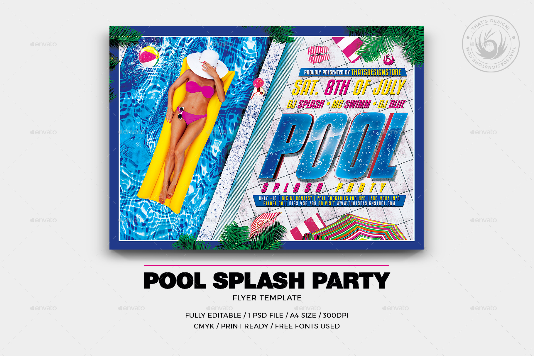 Pool Splash Party Flyer Template, Print Templates | GraphicRiver