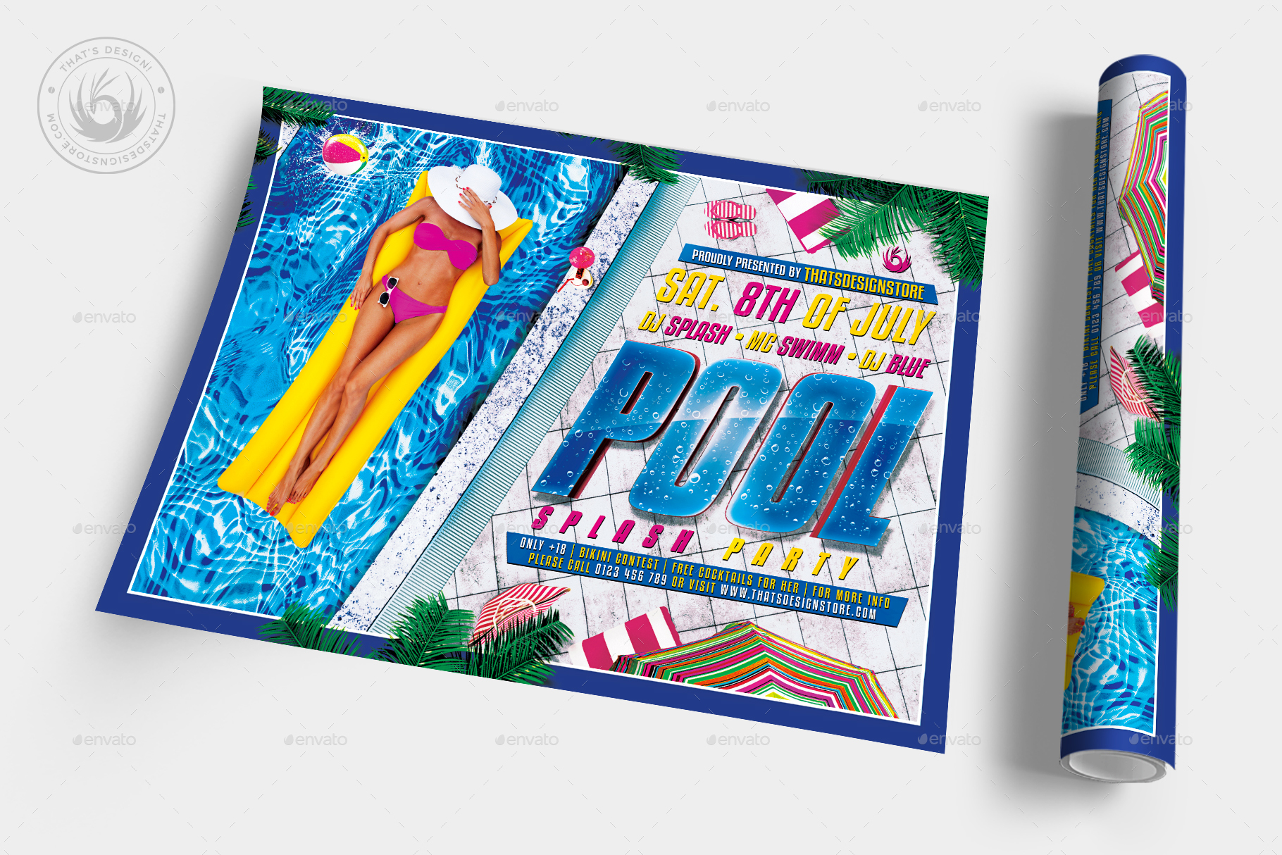 Pool Splash Party Flyer Template, Print Templates | GraphicRiver