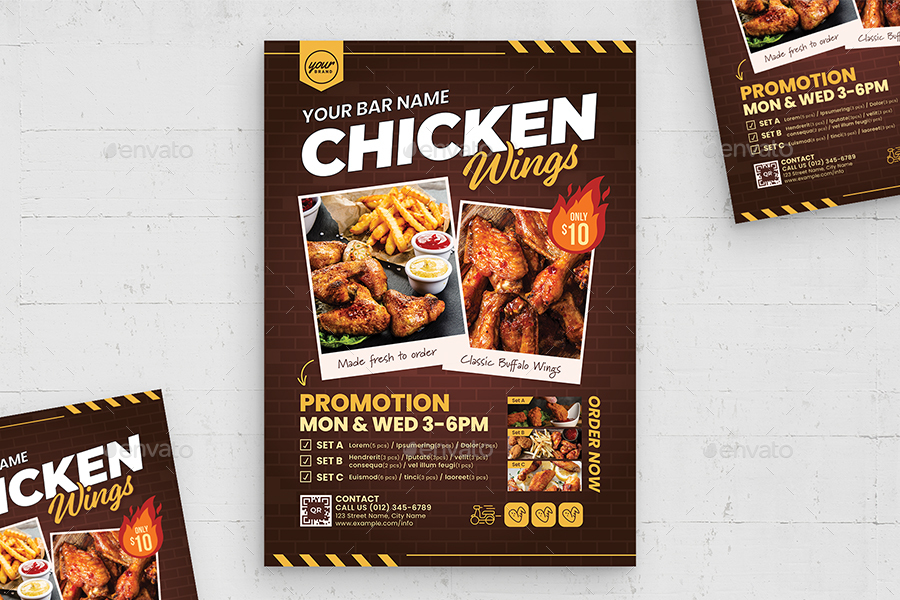 Chicken Wings Flyer Template, Print Templates | GraphicRiver
