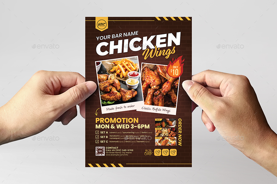 Chicken Wings Flyer Template, Print Templates | GraphicRiver