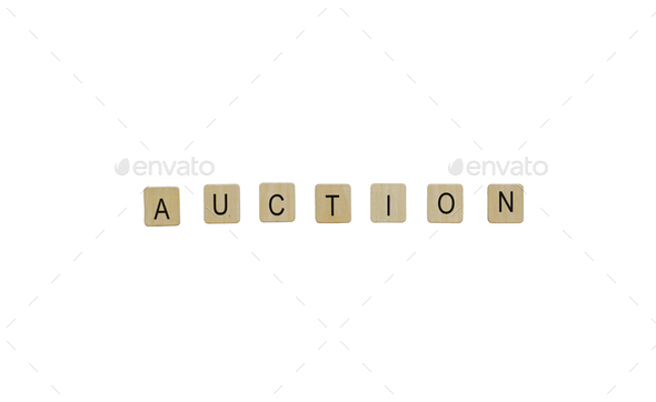 Word Auction isolated on white background, PNG Stock Photo by AtlasComposer