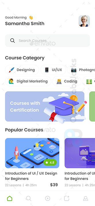 Online Learning App UI Kit| Online exam app UI Kit| Online Class App UI ...