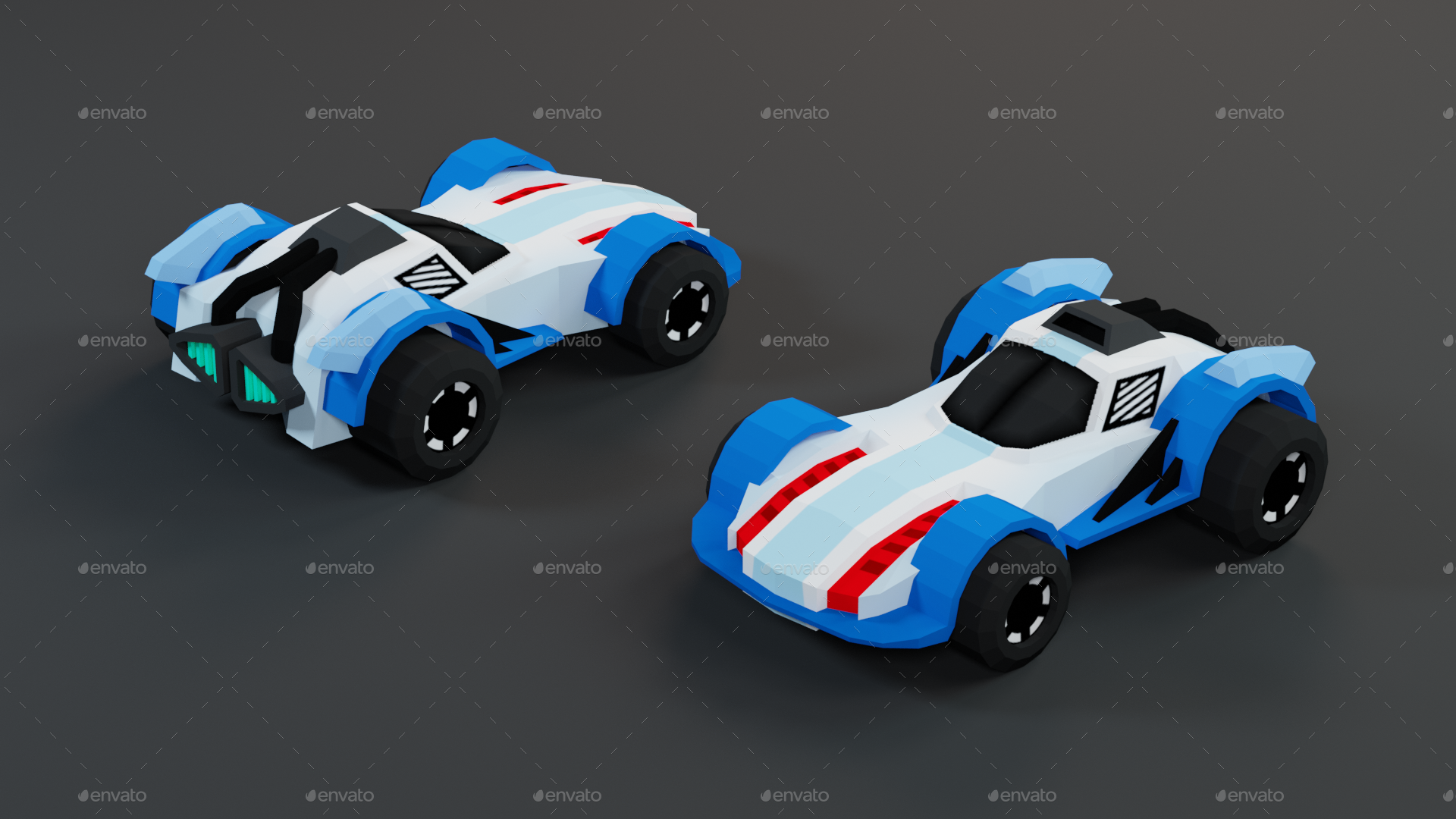 Low Poly Tiny Cartoon Racing Cars Asset Pack, Game Assets | GraphicRiver