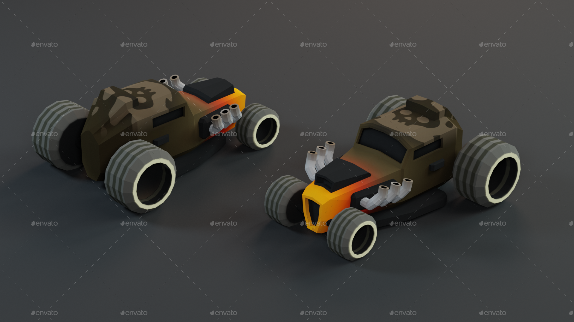Low Poly Tiny Cartoon Racing Cars Asset Pack, Game Assets | GraphicRiver