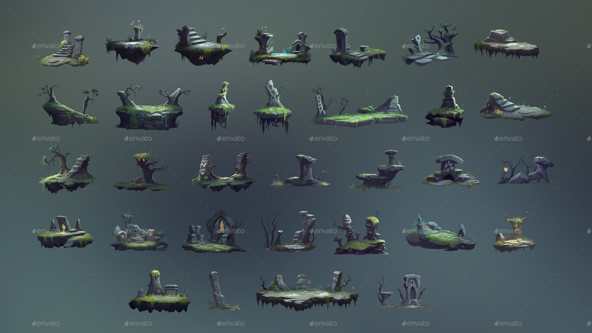 2d Cemetery Platformer Game Ready Environments Asset, Game Assets ...