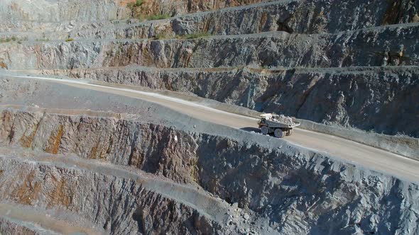 Large Vehicles Working Around a Large Open Quarry, Stock Footage ...