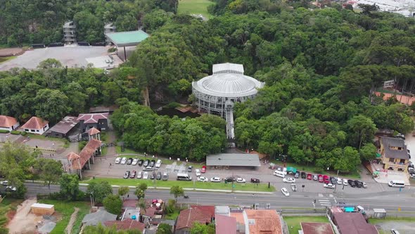 Wire Opera House, Pedreira park (Curitiba, Parana, Brazil) aerial view ...