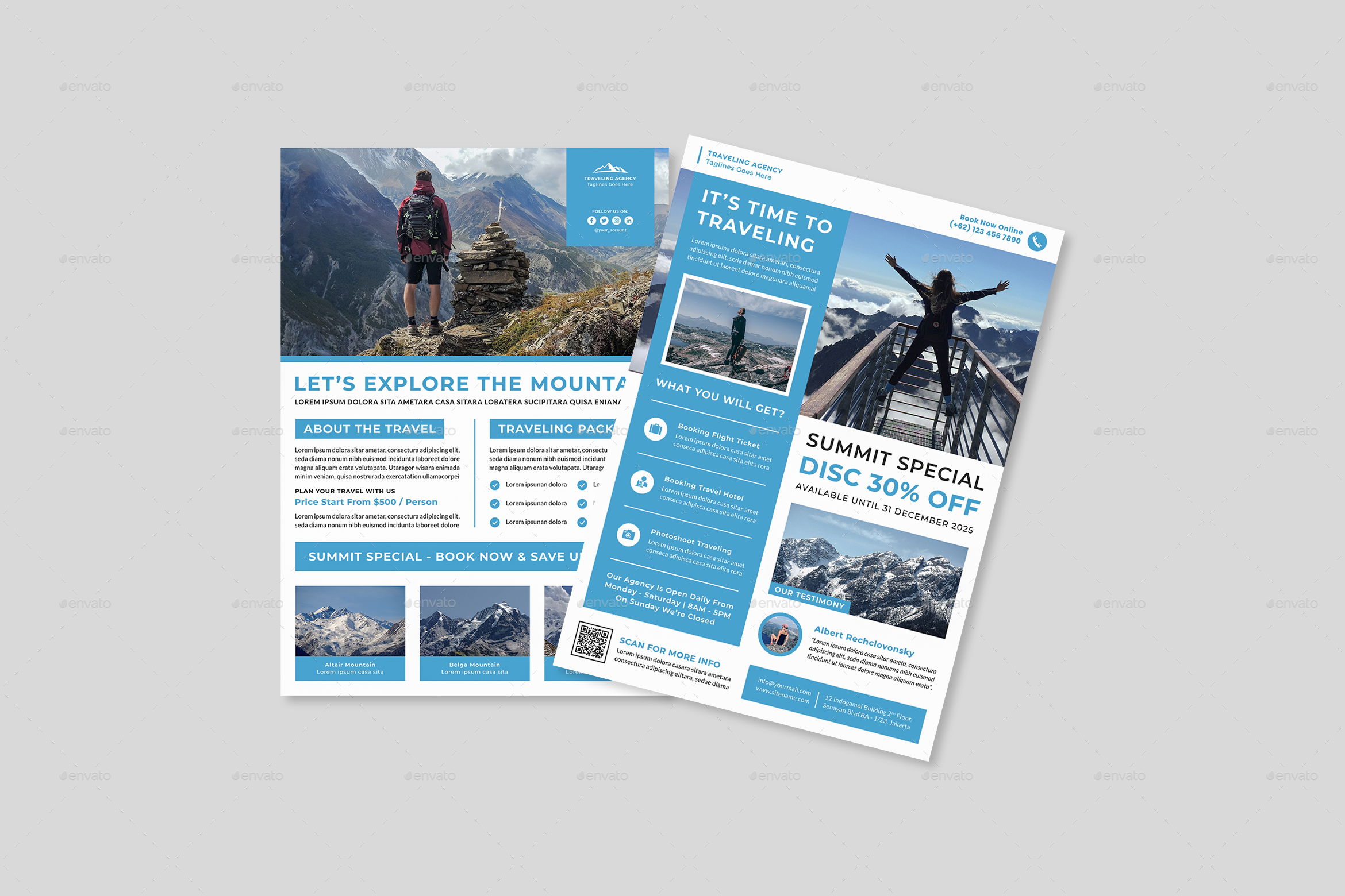 Mountain Hiking Flyer Template, Print Templates | GraphicRiver