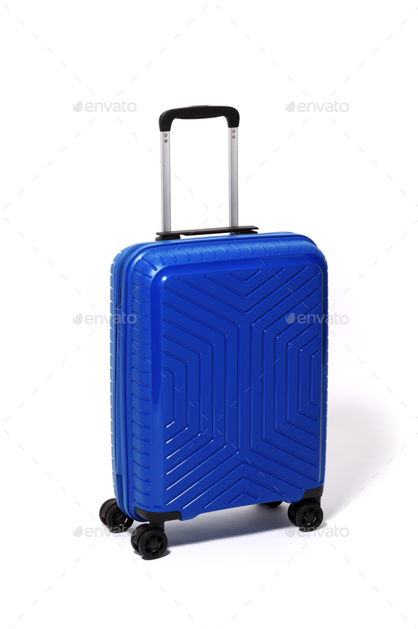 Blue trolley travel bag Stock Photo by annakhomulo | PhotoDune