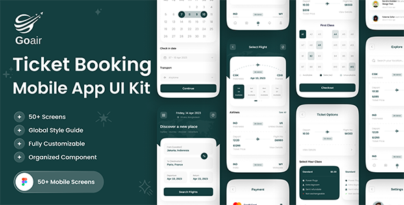 Goair - Ticket Booking App UI Kit by pixleslab | ThemeForest
