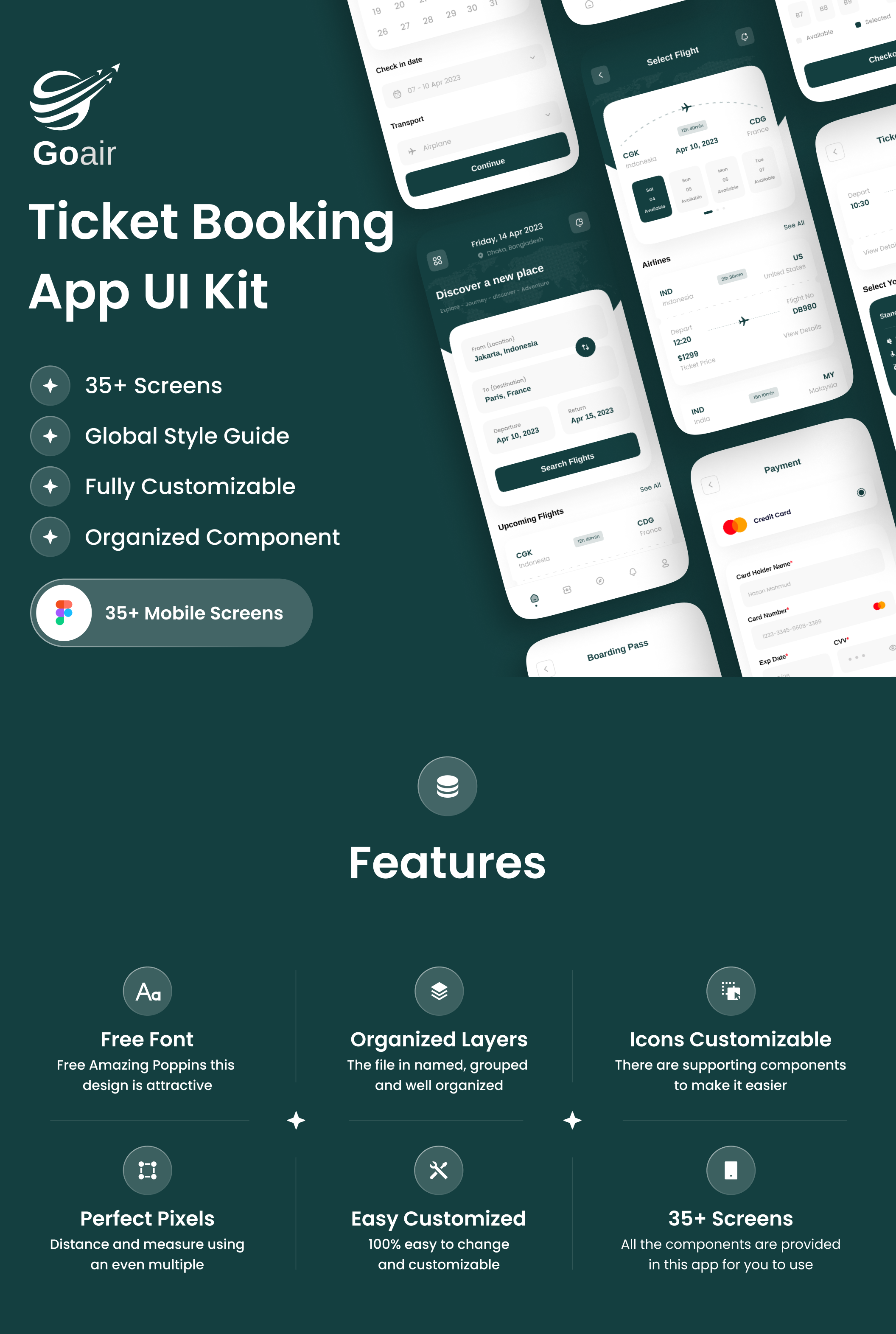 Goair - Ticket Booking App UI Kit by pixleslab | ThemeForest