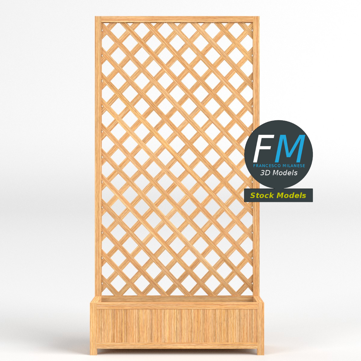 Wooden trellis panel with planter by FrancescoMilanese85 | 3DOcean
