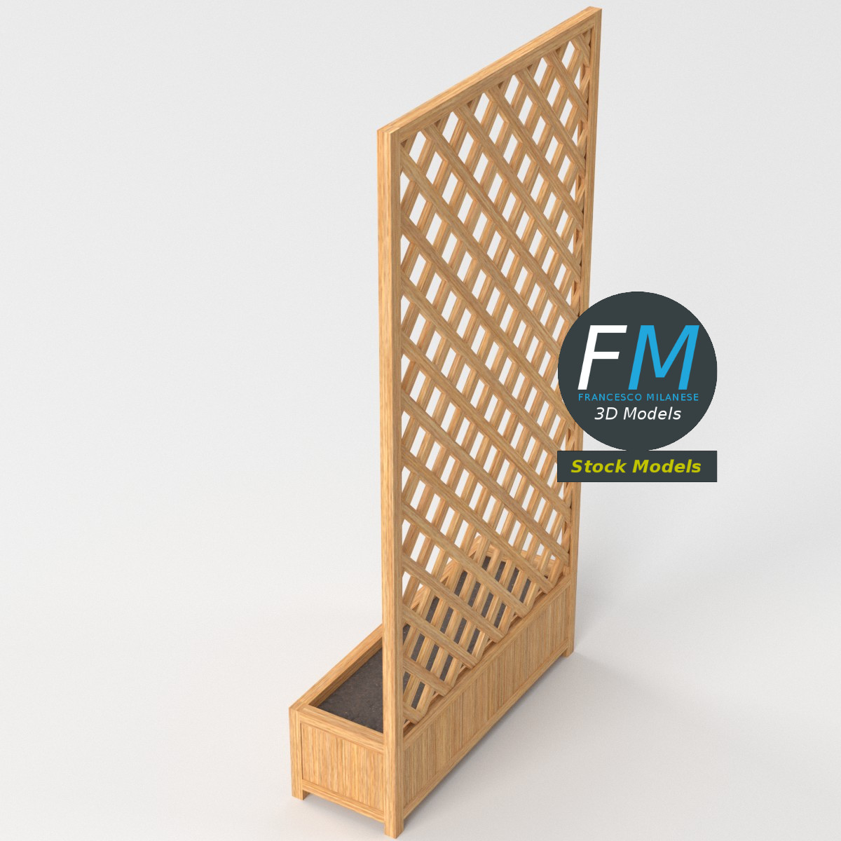 Wooden trellis panel with planter by FrancescoMilanese85 | 3DOcean