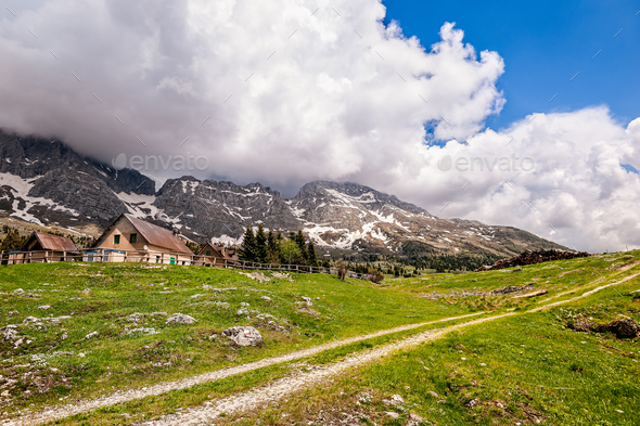 Plateau of Montasio. Mountain range landscape Stock Photo by scalatore1959