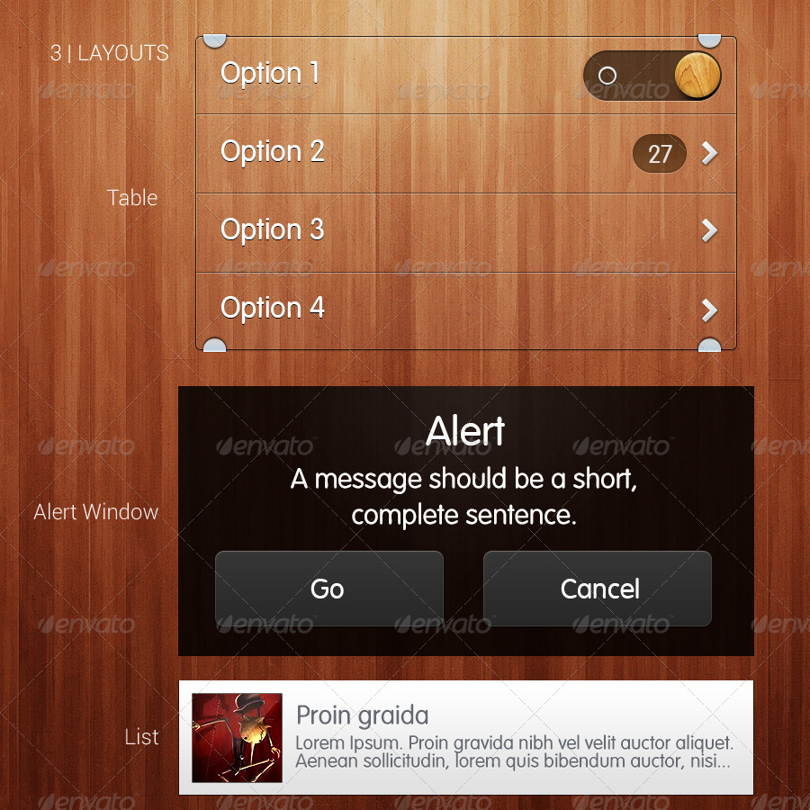 iOS Wood UI Kit, Web Elements | GraphicRiver