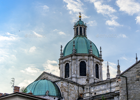 Majestic view of a historical ancient Como Cathedral in Como, Italy ...