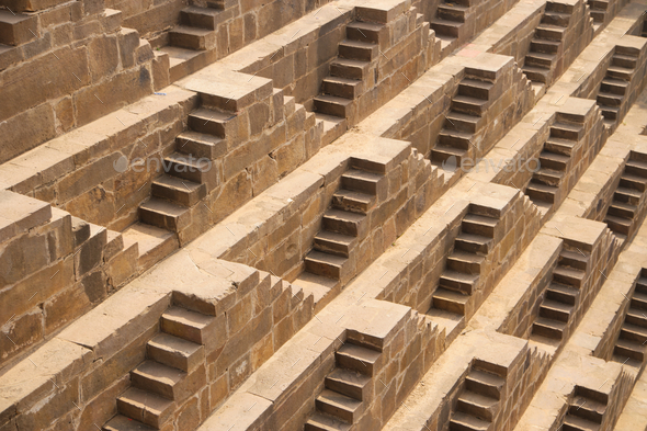 Details of the Chand Baori, the oldest, deepest, and largest step wells ...