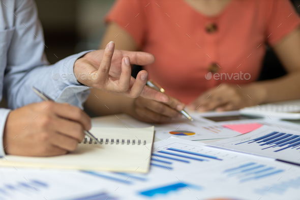 Business meeting finance audit executive discusses to plan work ...