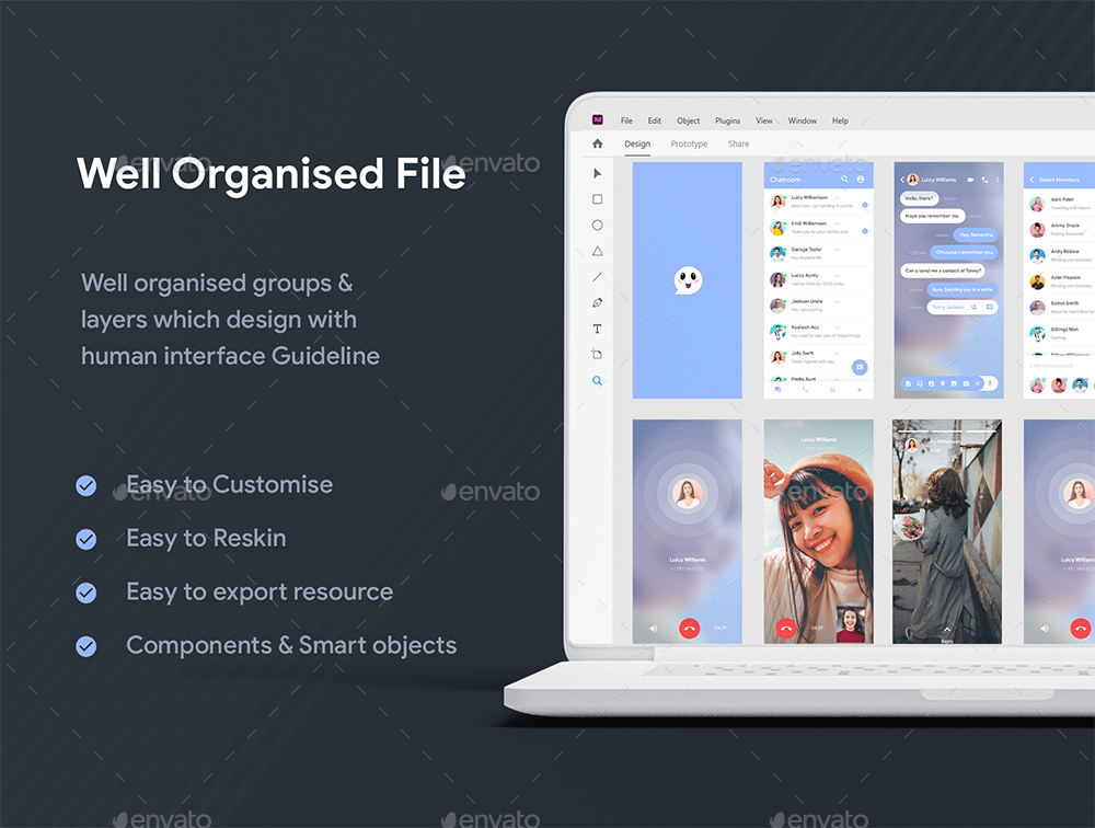 Chat App UI Kit with Audio and Video Features| Media Sharing and ...