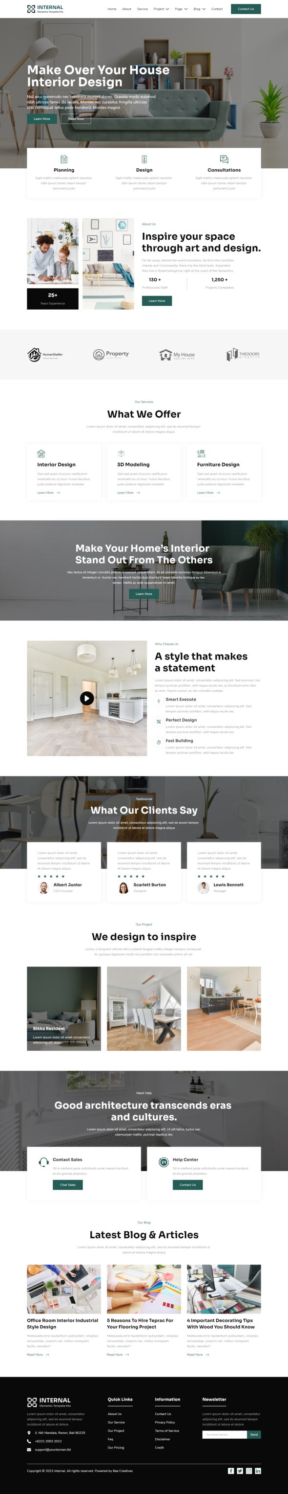 Internal - Interiror Design Services Elementor Template Kit by ...