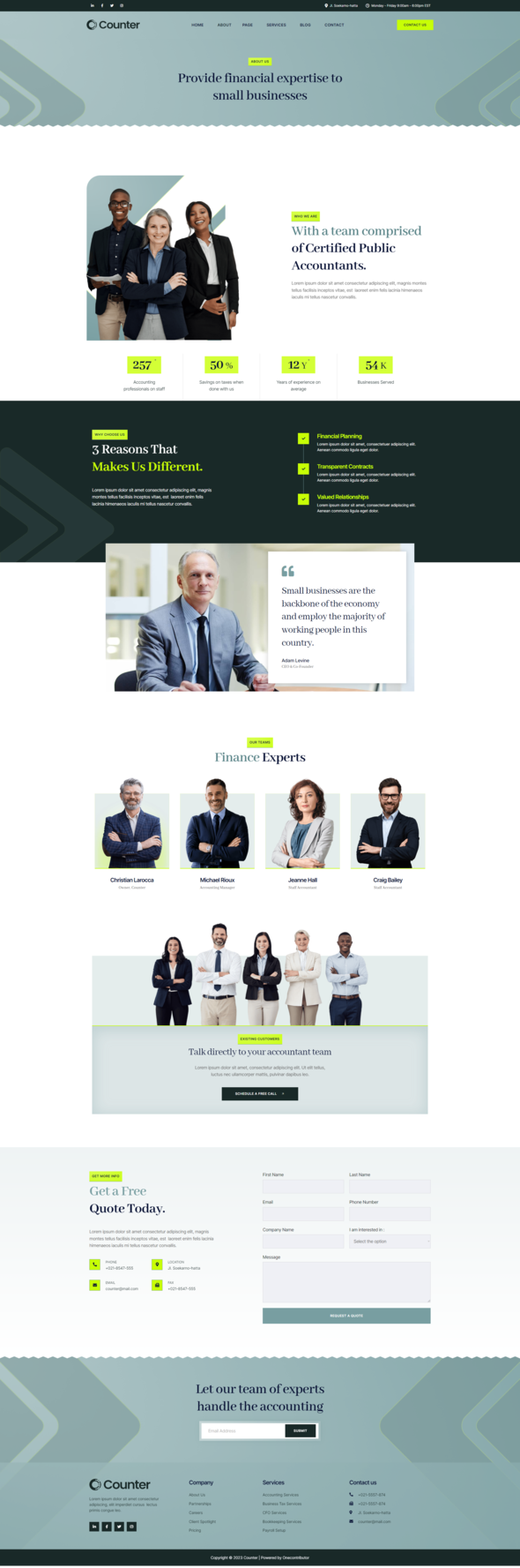 Counter - Accounting Firm Elementor Template Kit by onecontributor