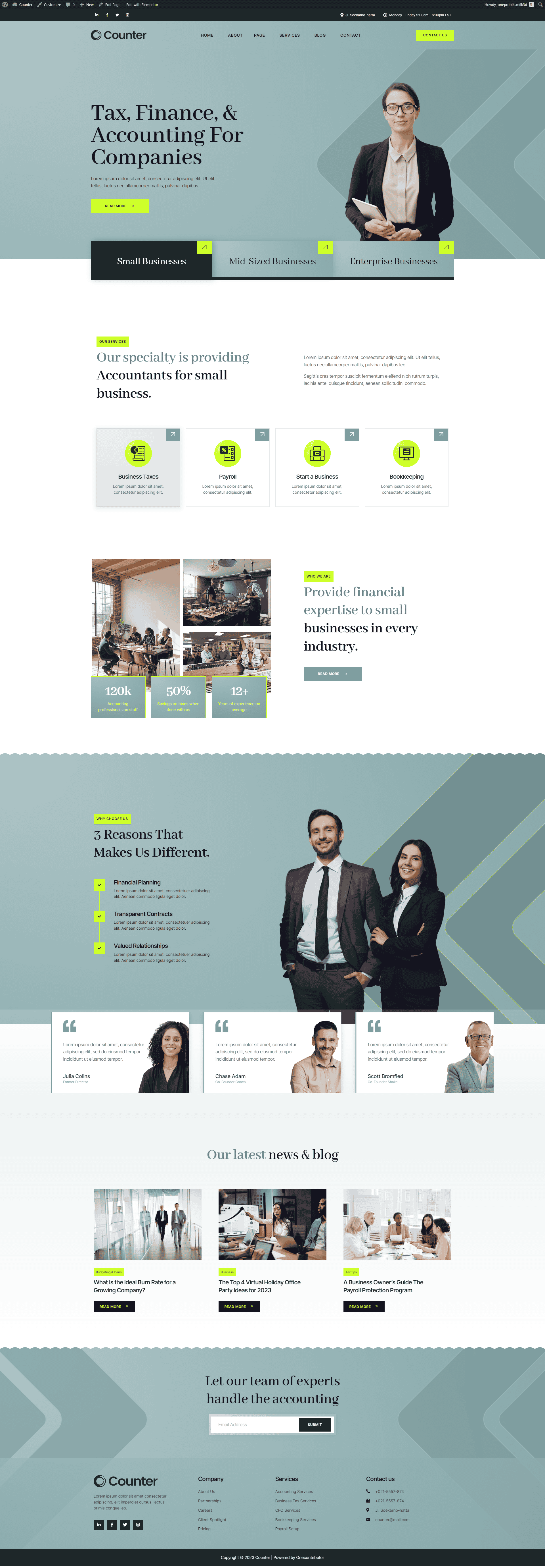 Counter - Accounting Firm Elementor Template Kit by onecontributor