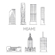 Miami Architecture Line Skyline Illustration, Vectors | GraphicRiver