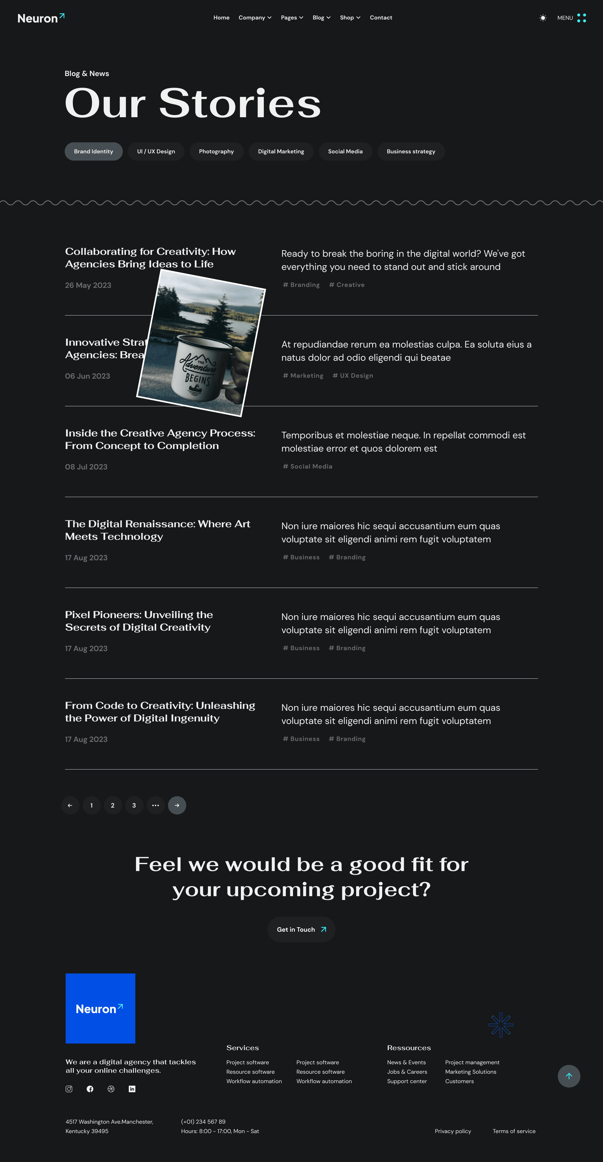 Neuron – Creative Digital Agency Figma Template by alithemes | ThemeForest